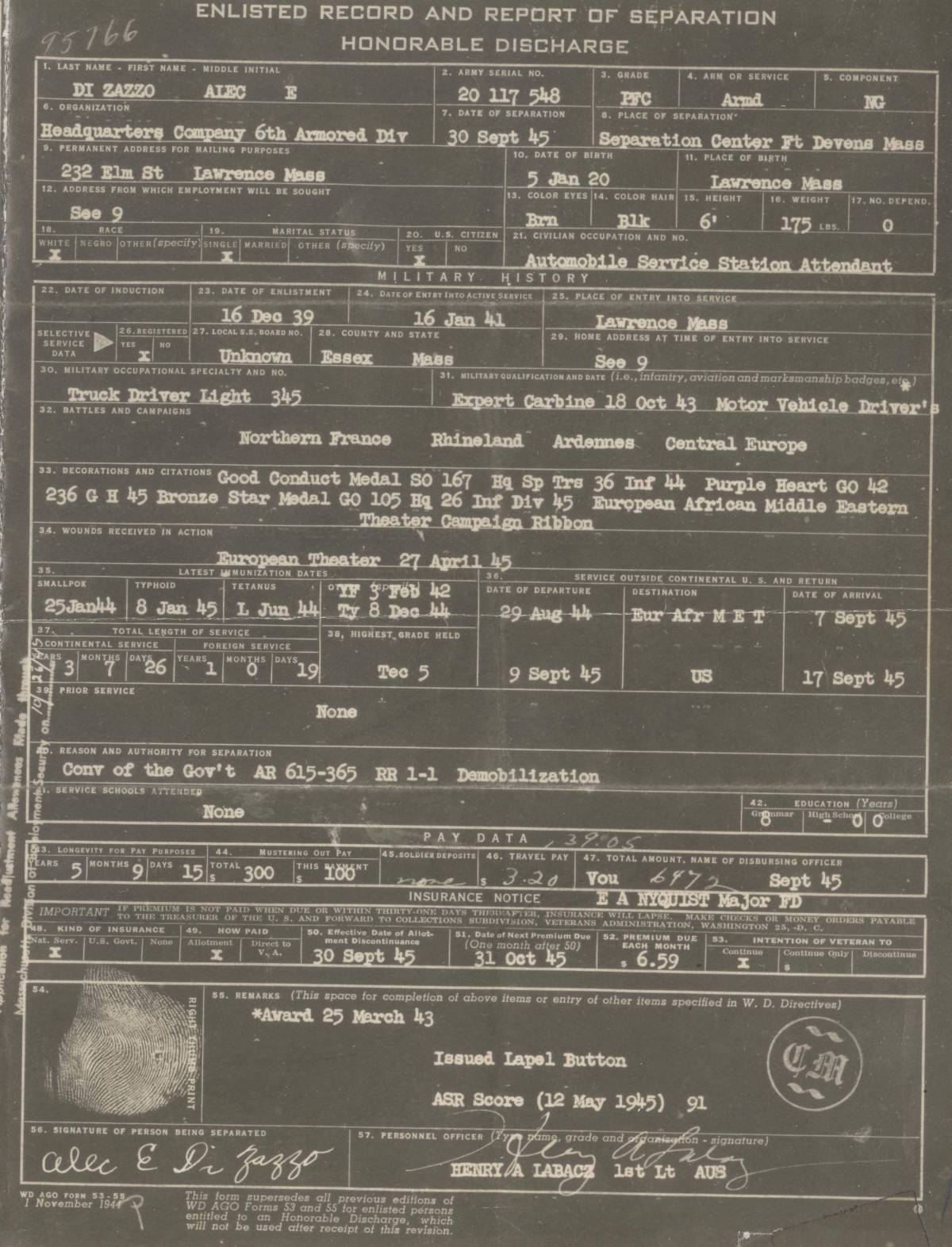 The DiZazzo Family of Rocca d'Evandro, Italy